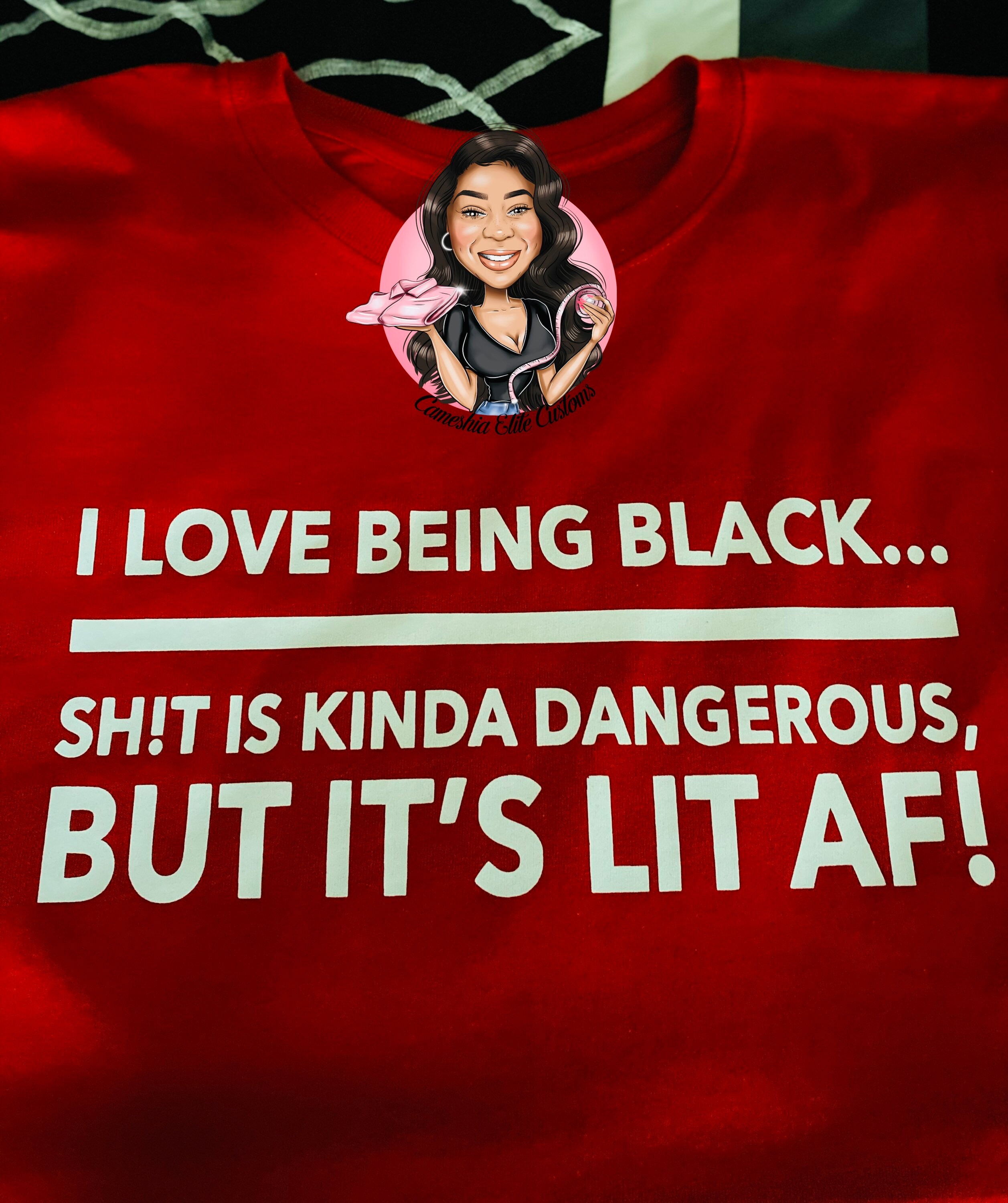 Being Black is Lit AF Screen Printed Crew Neck Short Sleeve Custom ...