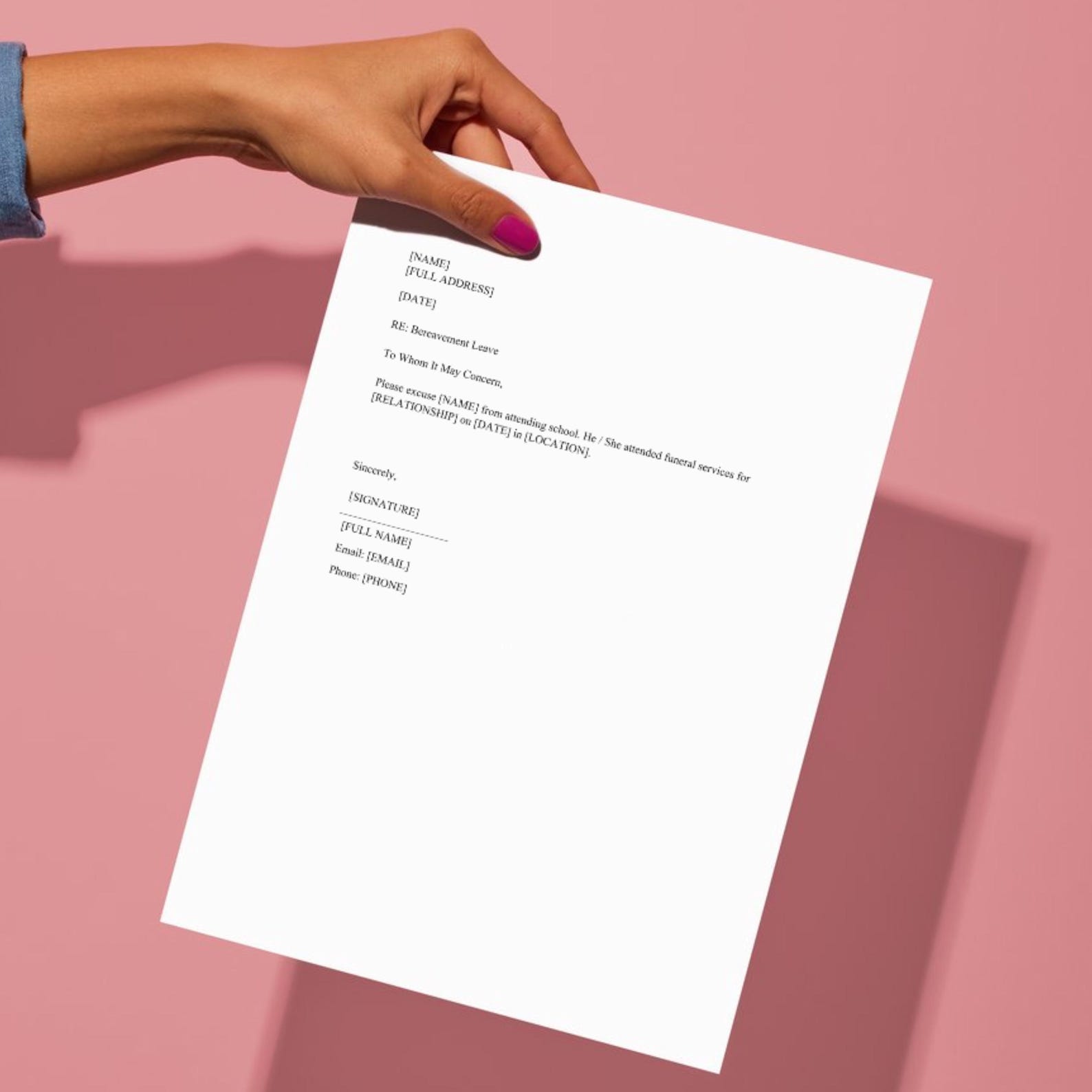 Bereavement Leave Letter Application From Work School | Leave Notice ...