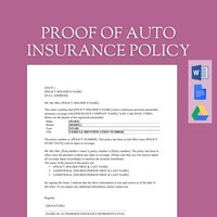 Proof of Auto Insurance Letter Template, Proof of Auto Insurance Letter ...