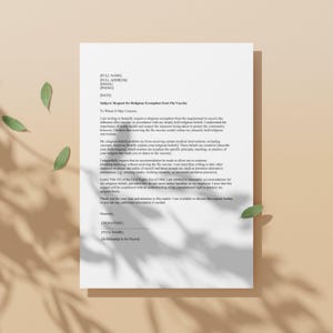 Religious Exemption From Flu Vaccine Template | for Individuals Seeking ...