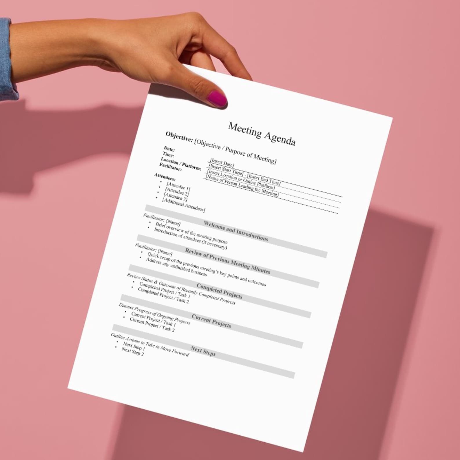 Meeting Agenda Template | Effective Plan and Presentable Work Agenda ...