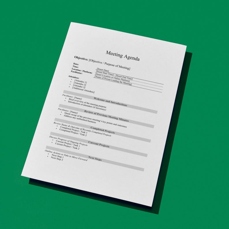 Meeting Agenda Template | Effective Plan and Presentable Work Agenda ...