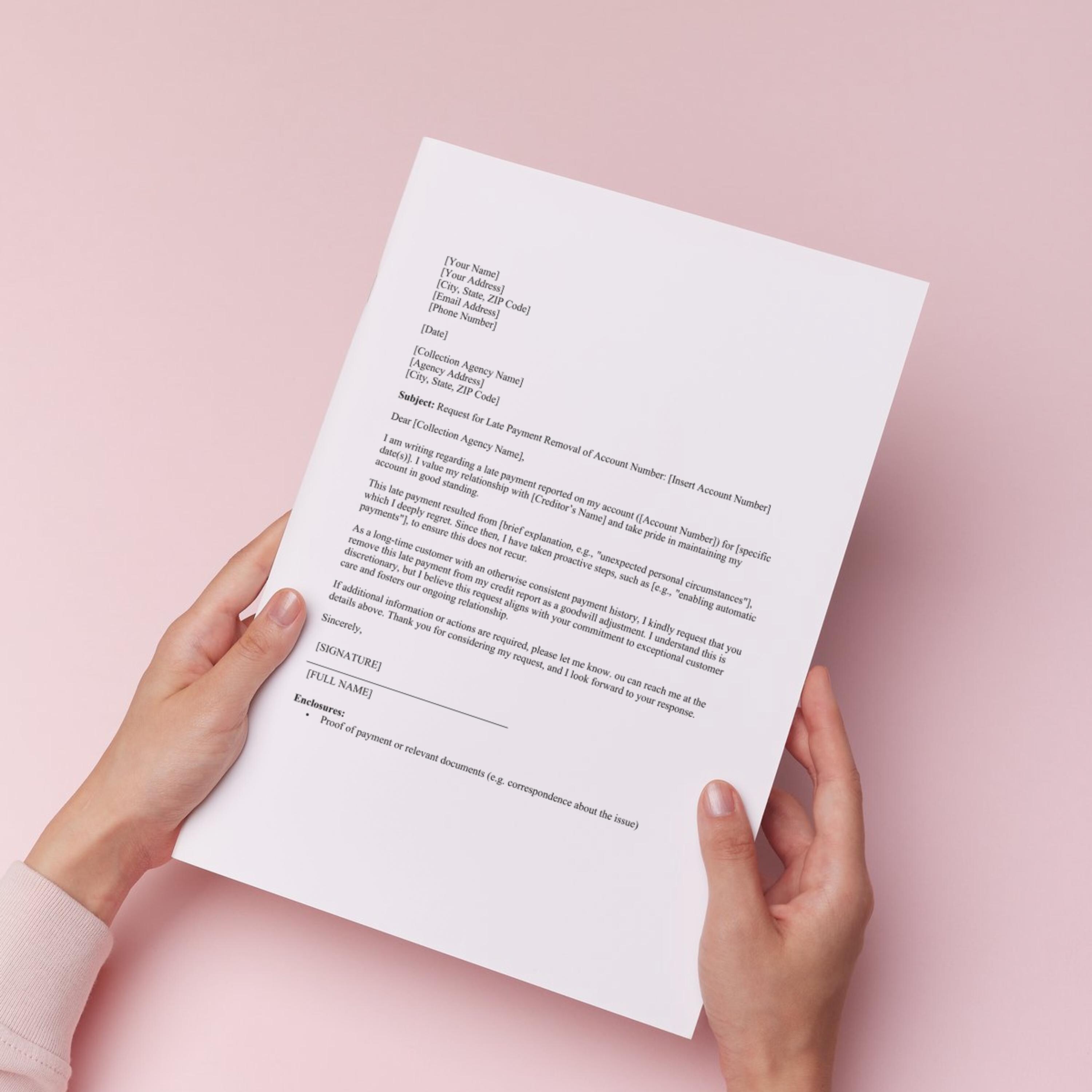 Goodwill Late Payment Removal Letter Template | Credit History ...