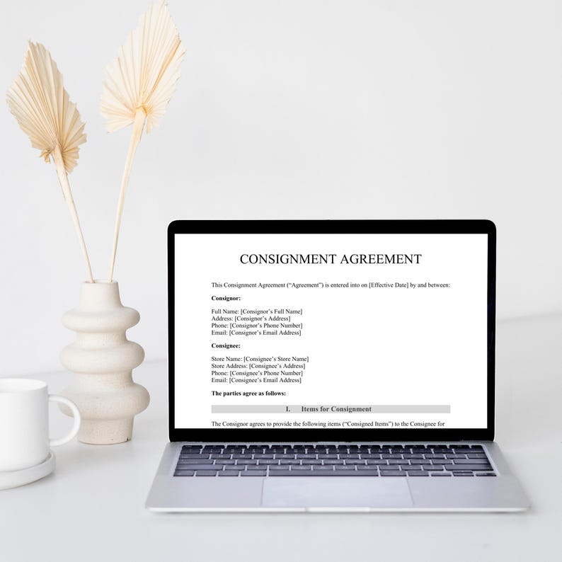 Consignment Agreement | Consignee Contract | Reseller Resale Agreement | Retail Shop Contract ...