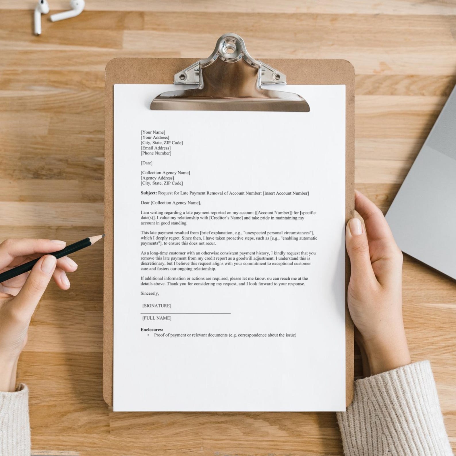Goodwill Late Payment Removal Letter Template | Credit History ...