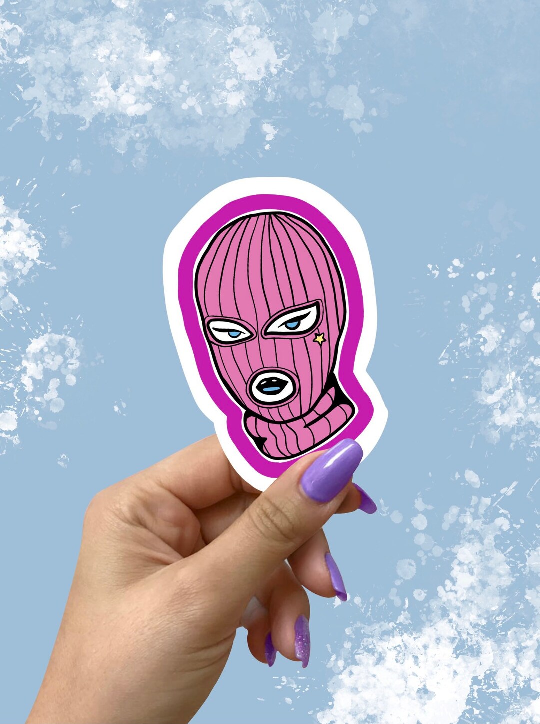 Ski Mask Sticker Girl Ski Mask Rapper Music Sticker High - Etsy