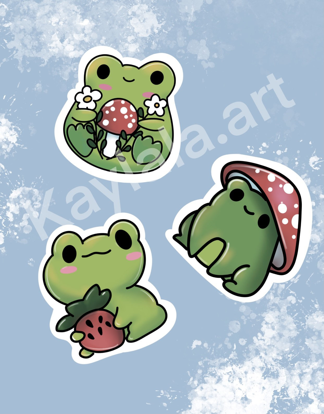 Kawaii Frogs Stickers Cute Froggy Stickers Cottagecore - Etsy