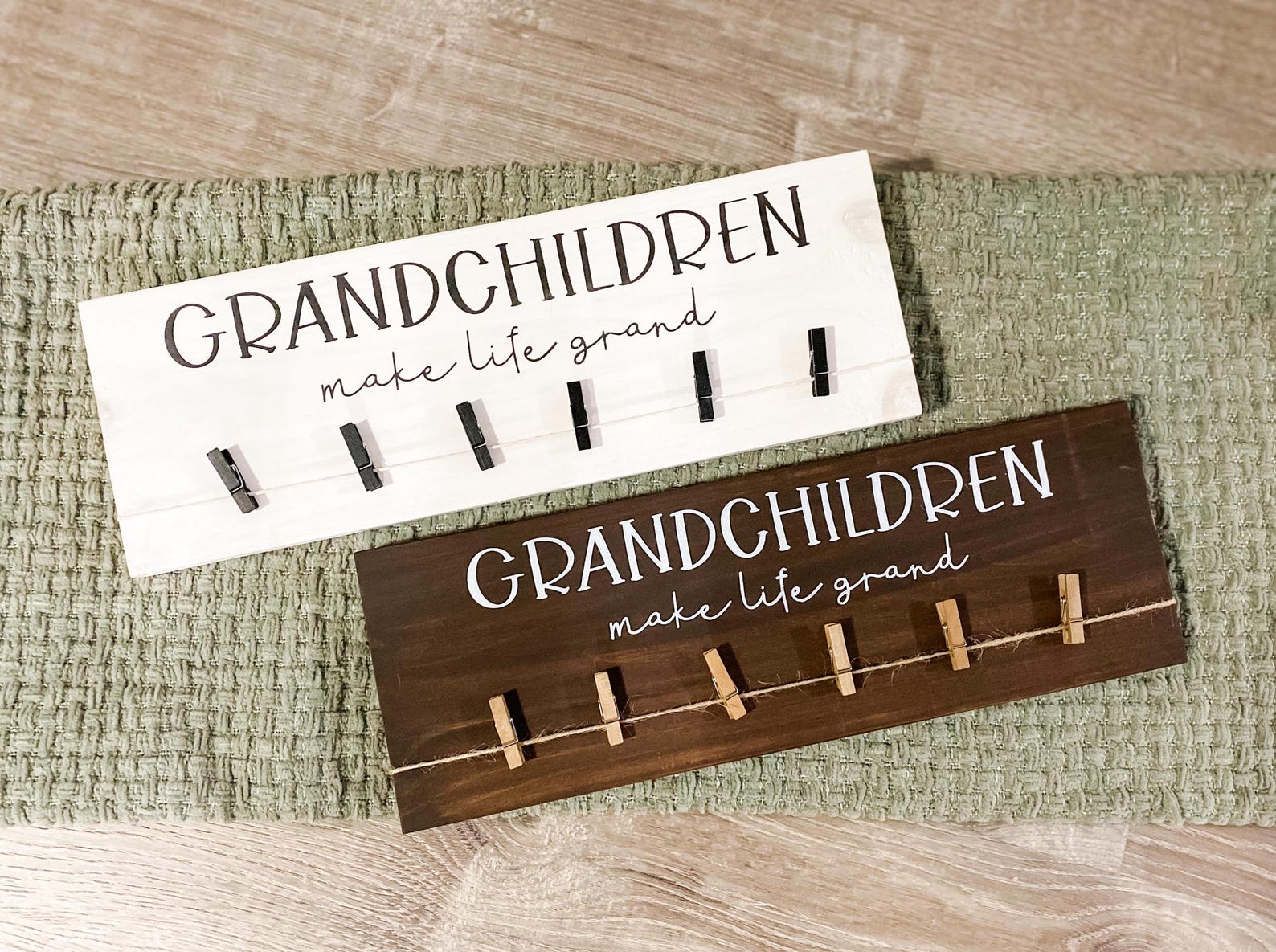 Grandchildren Make Life Grand Sign, Grandparent Gift, Picture Display ...