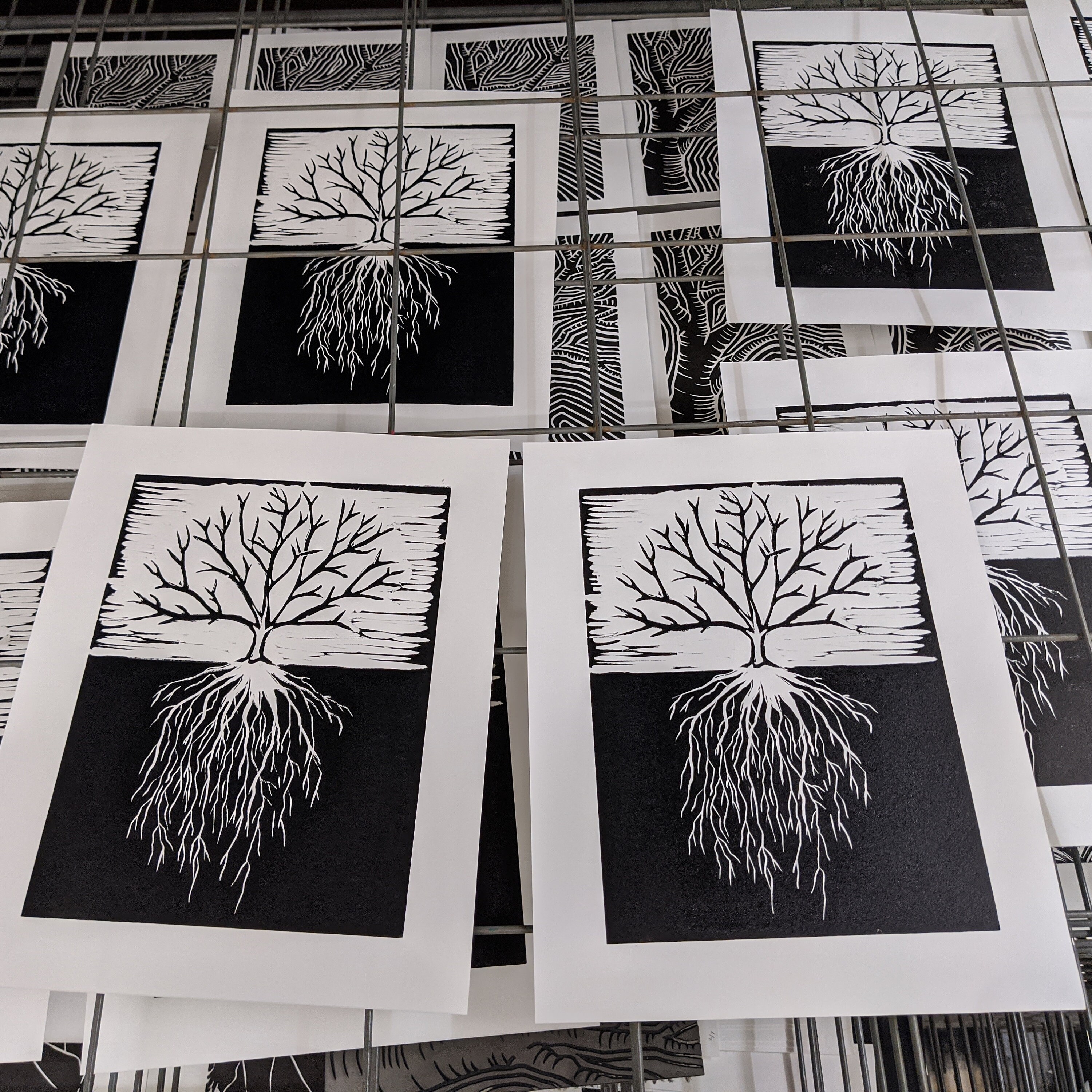 Linocut Print Tree Growth - Etsy