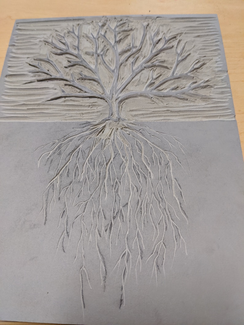 Linocut Print Tree Growth - Etsy