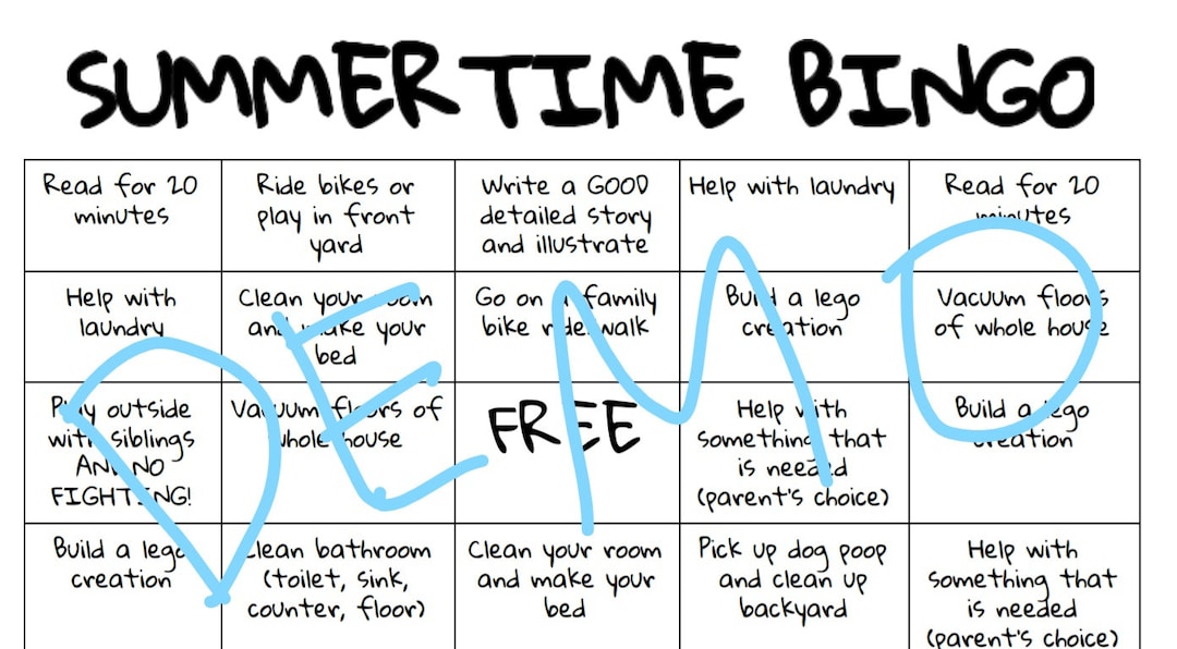 Summer Time Bingo - Etsy