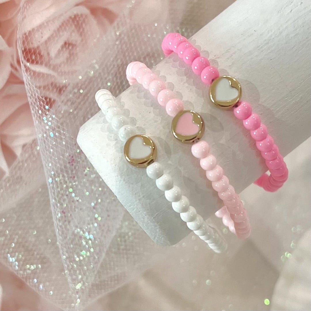 NEW! ‘loving Hearts’ Beaded Bracelets | Stacking Bracelets | Bff ...