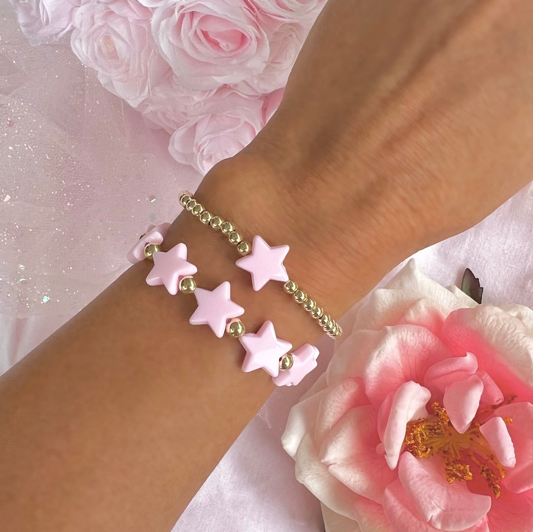 NEW 'starry Night' Beaded Bracelets Pink Bracelets - Etsy