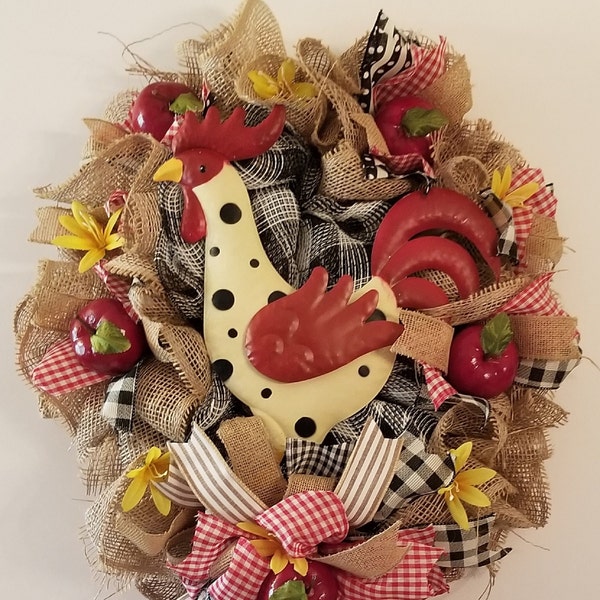 Rooster Wreath - Etsy
