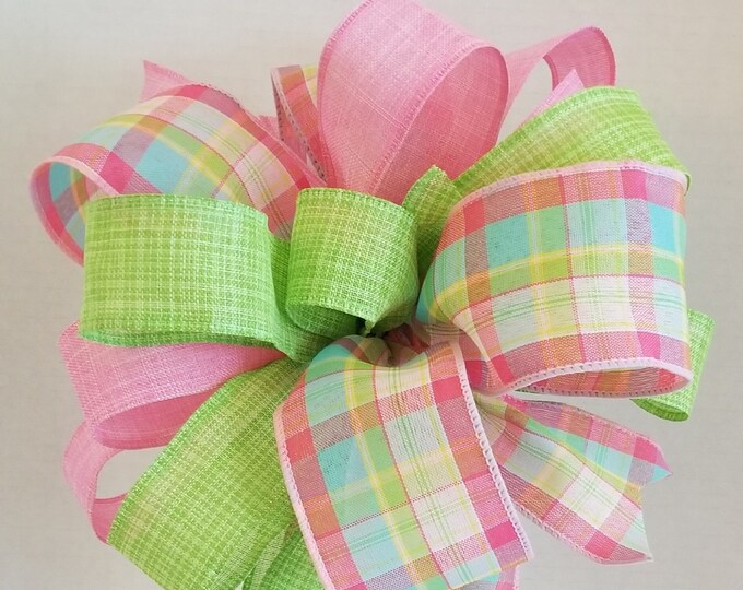 Spring Wreath Bow, Summer Bow for Lantern, Spring Door Hanger Bow ...