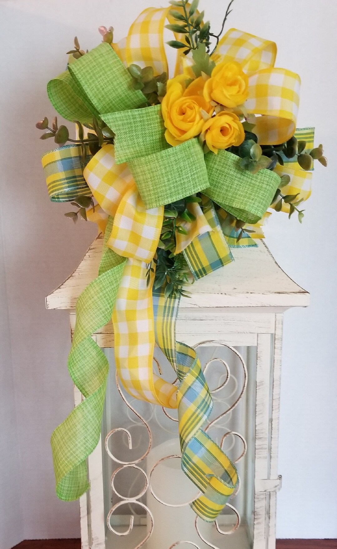 Yellow Spring Bow, Spring Wreath Bow, Summer Bow for Wreath, Spring Bow ...