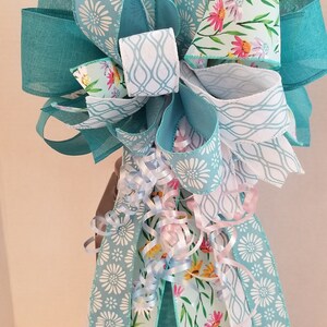 Spring Lantern Bow, Blue and White Wreath Bow, Gift Bow Mother's Day ...