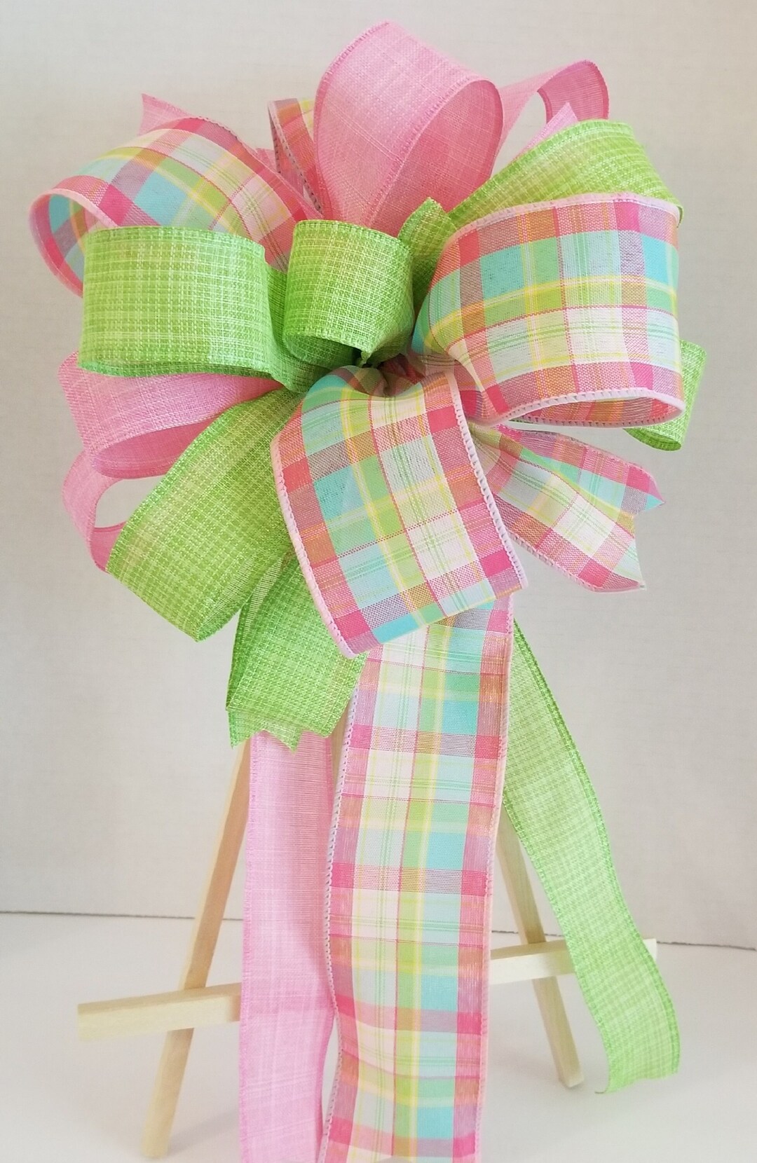 Spring Wreath Bow, Summer Bow for Lantern, Spring Door Hanger Bow ...