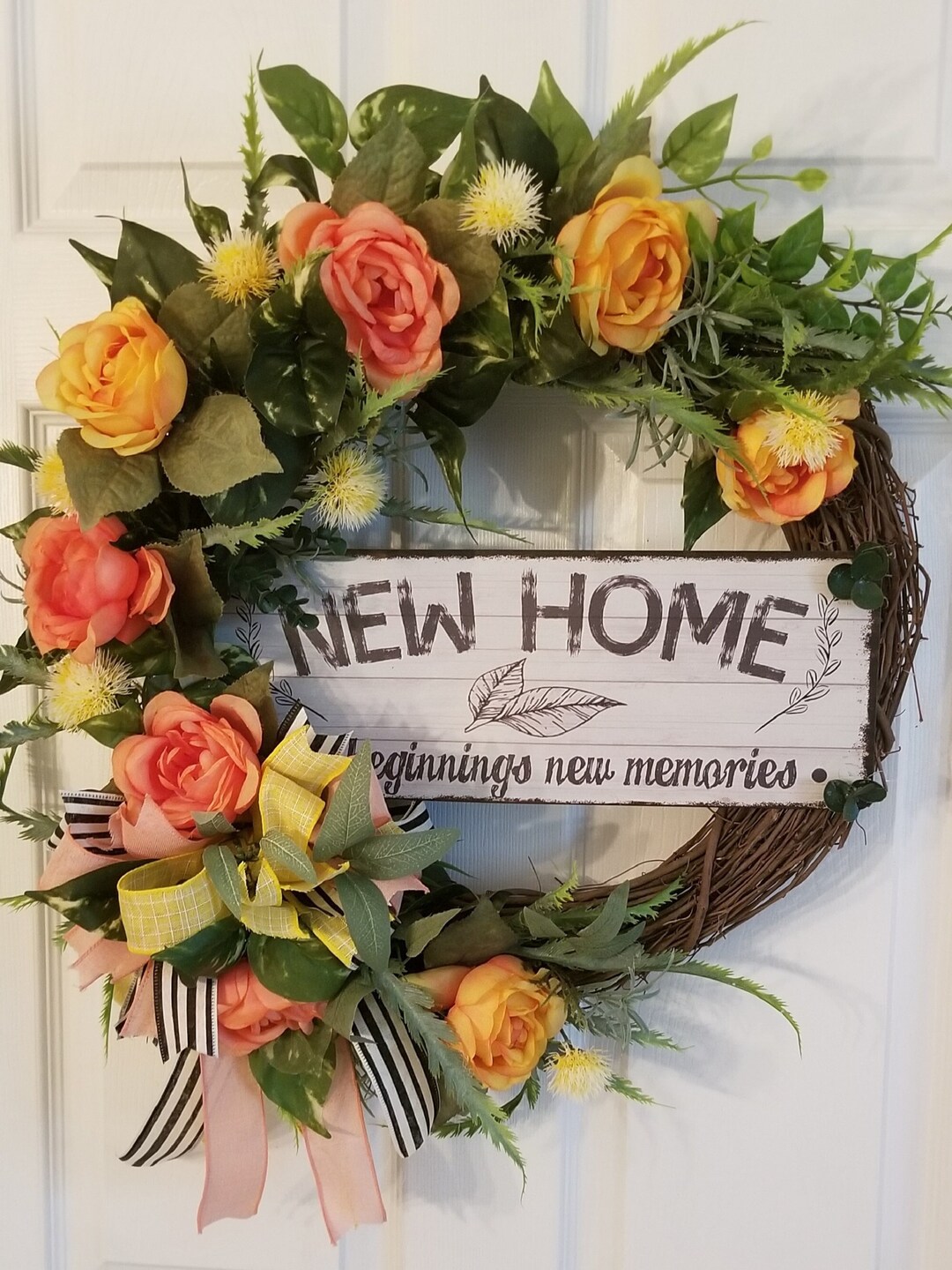 New Homeowner Wreath, Everyday Rustic Grapevine Wreath. Farmhouse New ...