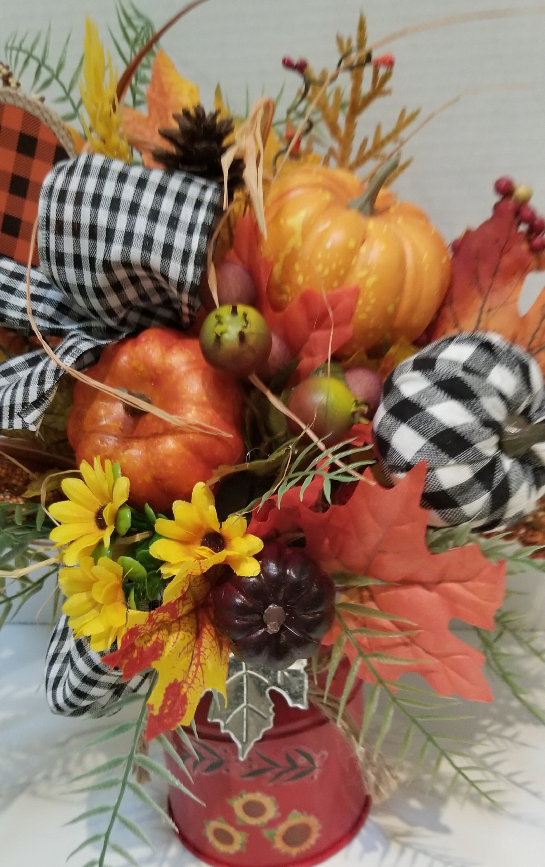 Fall Pumpkin Arrangement, Fall Table Decoration, Autumn Sunflower ...
