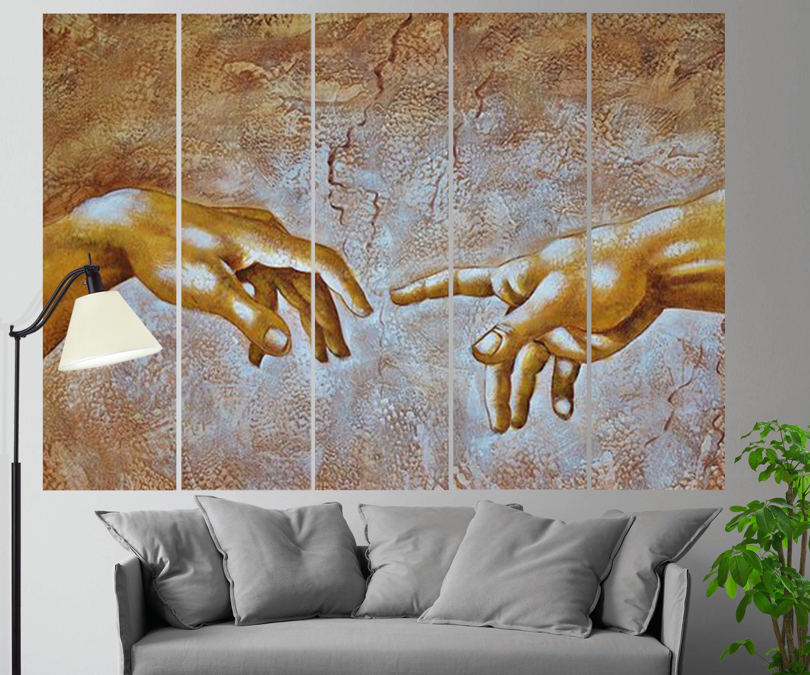 Abstract Touching Hands Painting Michelangelo Canvas Art A - Etsy