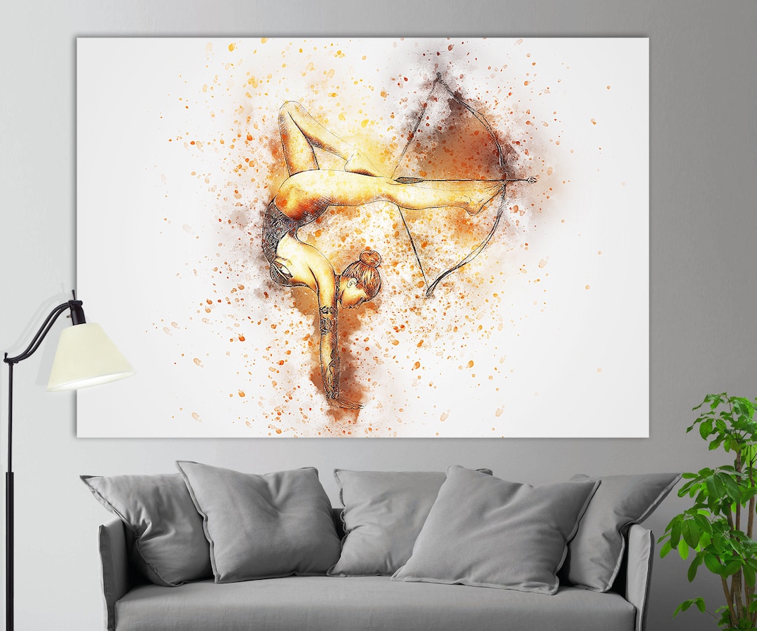 Abstract Girl With Bow Sketch Canvas Print, Circus Wall Art, Circus ...