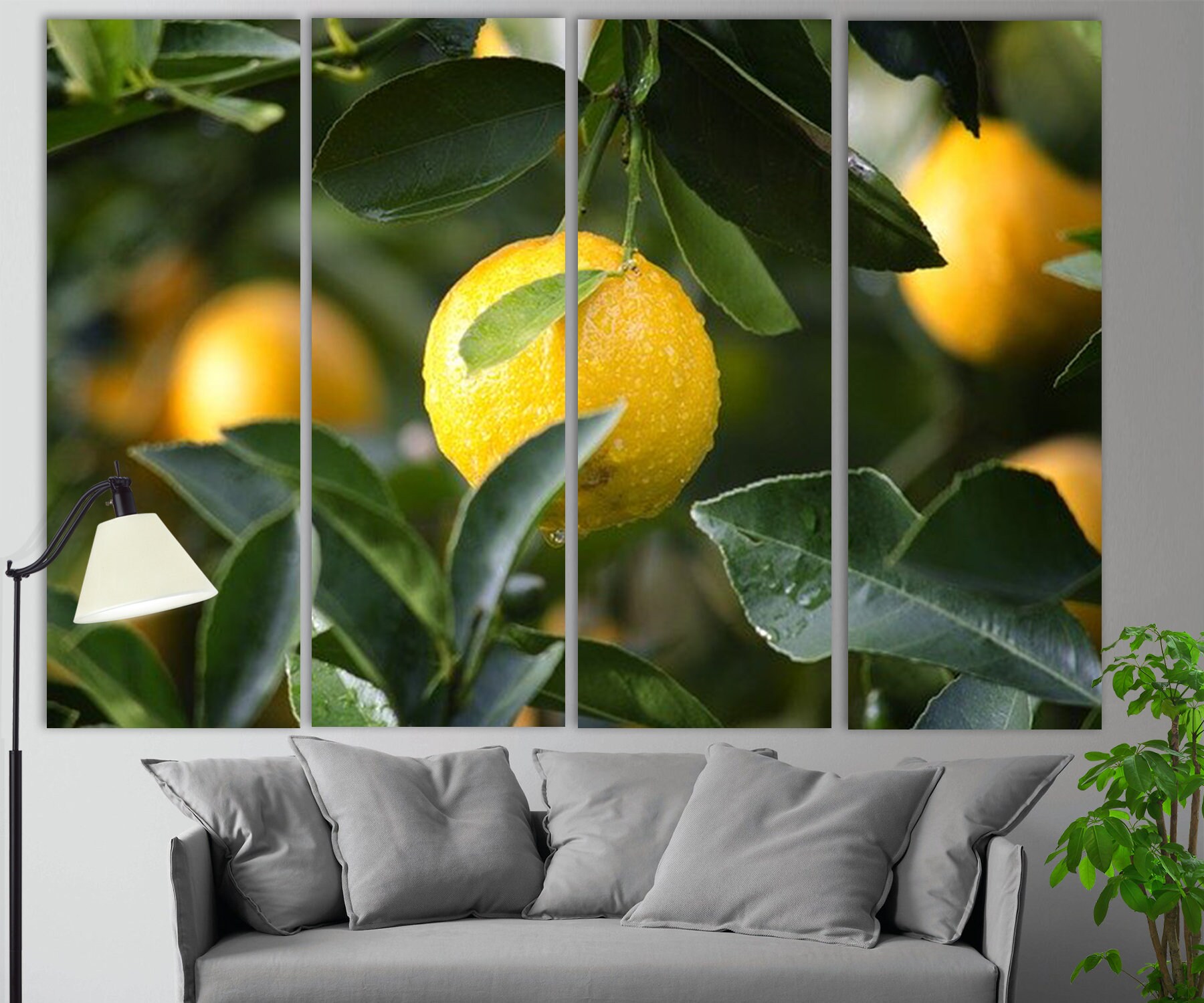 Lemon Tree Canvas Print Lemon Wall Art Fresh Wall Decor - Etsy