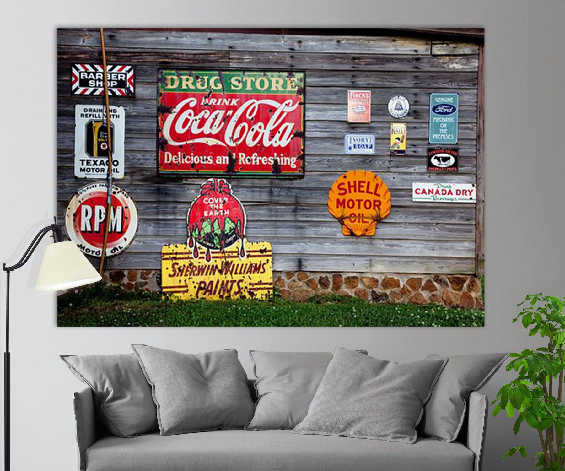 Vintage Road Signs Canvas Print, Vintage Signs Wall Art, Road Signs ...