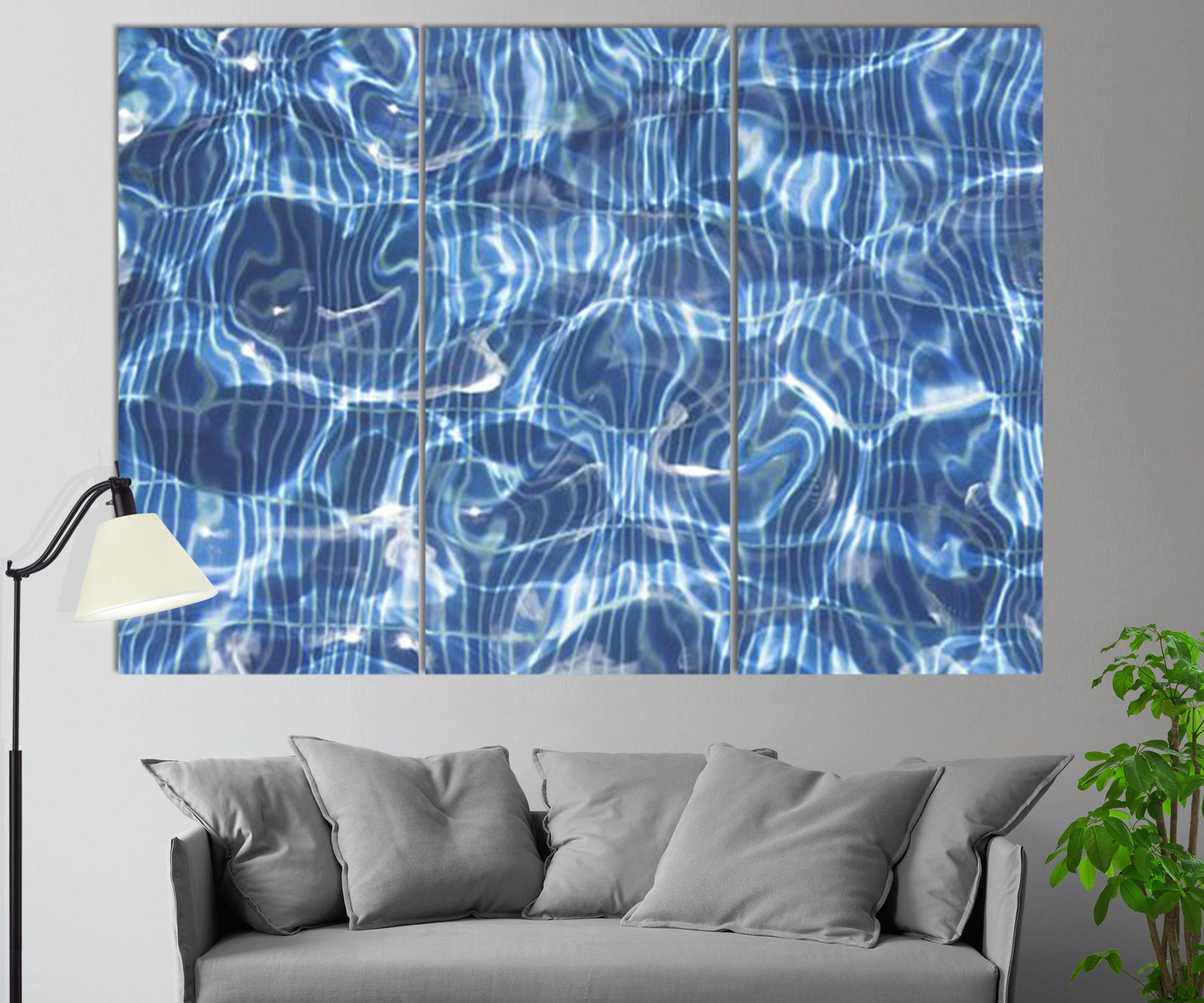 Abstract Blue Water Photo, Pool Water Canvas Print, Water Poster ...