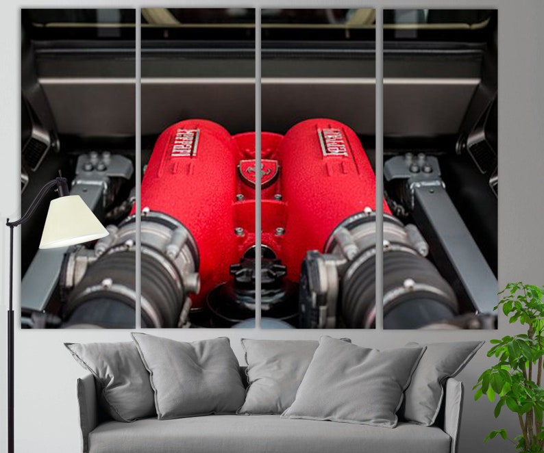 Ferrari Canvas Art, Ferrari Engine Print, Ferrari Photo, Ferrari Print ...