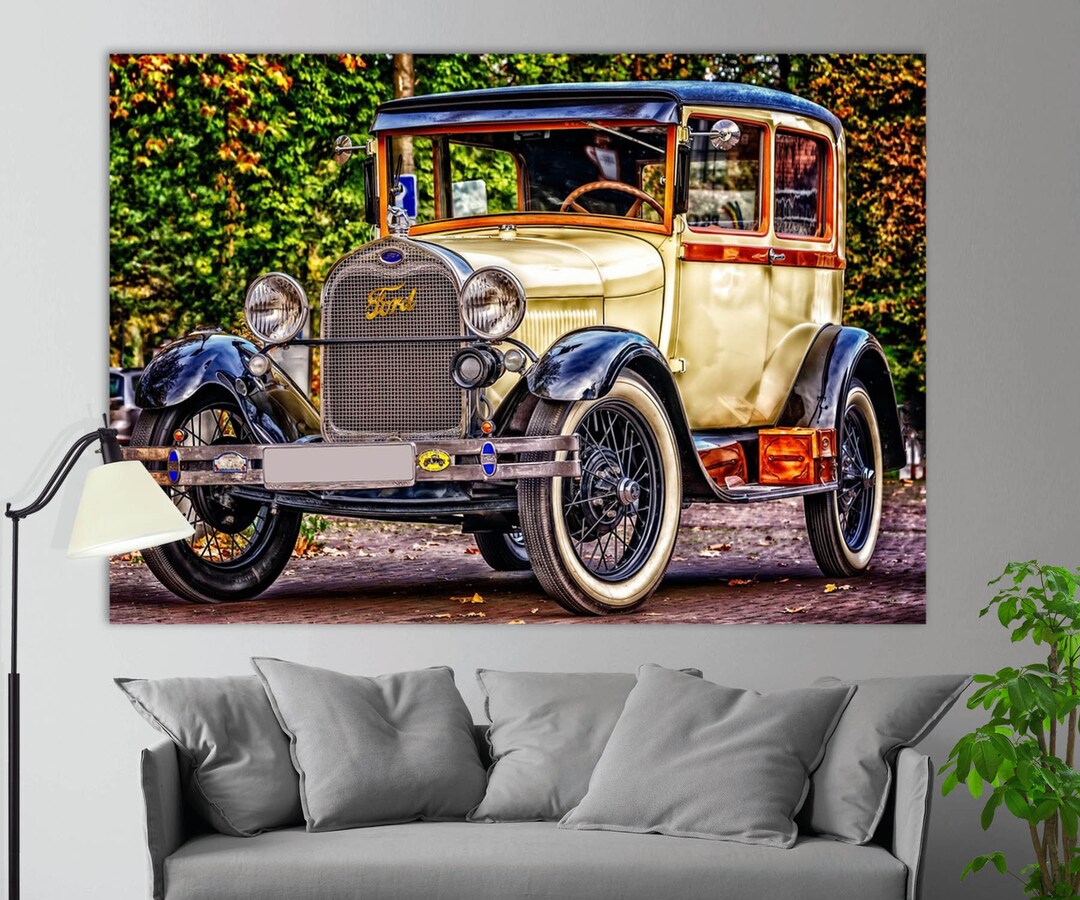 Vintage Ford Canvas Print, Retro Car Photo, Retro Ford Print, Ford Fan ...