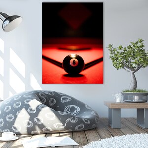 8 Ball Canvas Print, Billiards Wall Art, Billiards Print, Billiards Fan ...
