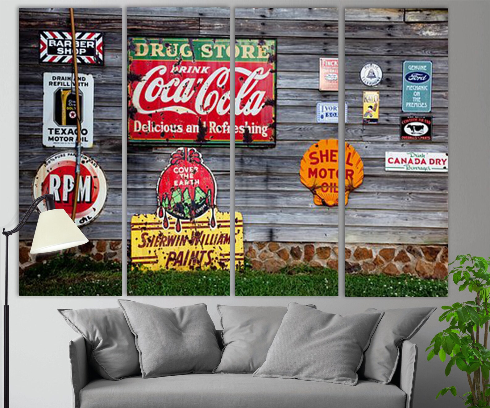 Vintage Road Signs Canvas Print, Vintage Signs Wall Art, Road Signs ...