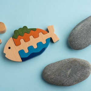The Fish Stacking Puzzle Toy Play With Shapes and Play - Etsy