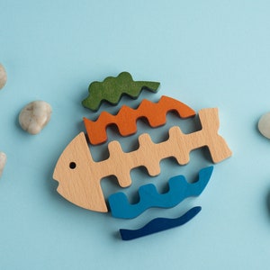 The Fish Stacking Puzzle Toy Play With Shapes and Play - Etsy