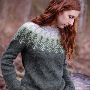 Hand Knitted Fair Isle Icelandic Sweater Sweater in Pure Hand Knitted Fair Isle Icelandic Sweater Sweater in Pure