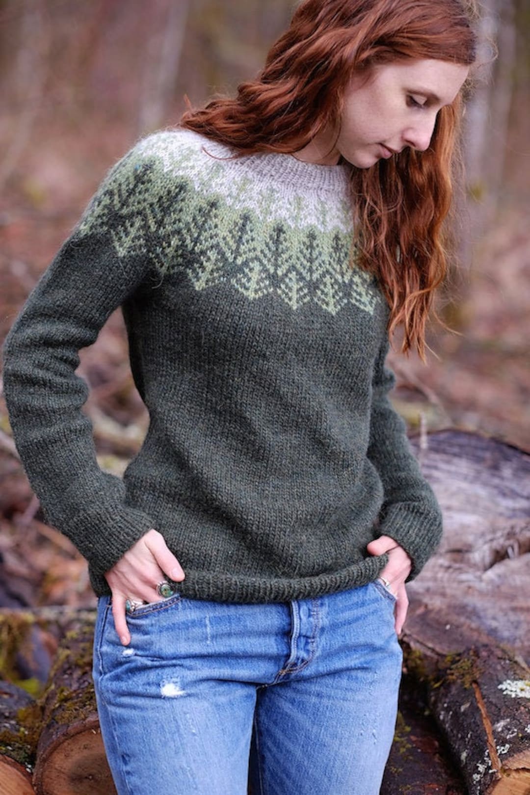 Green Lopapeysa or Lopi Sweater in Icelandic Wool - Etsy