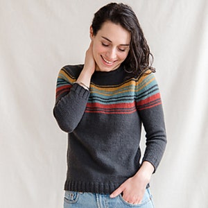 Hand Knitted Classic Raglan Sweater With Stripes in Merino Wool - Etsy
