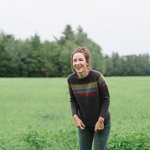 Hand Knitted Classic Raglan Sweater With Stripes in Merino Wool - Etsy