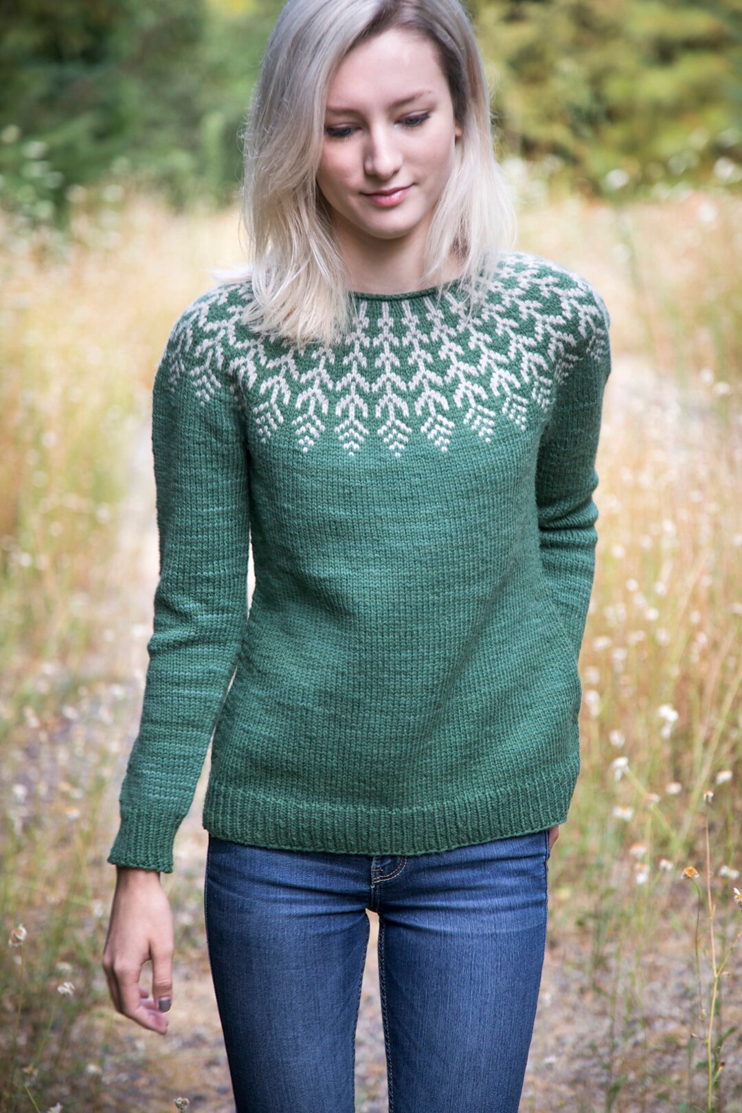 Hand Knitted Iceland Style Sweater in Pure Wool - Etsy