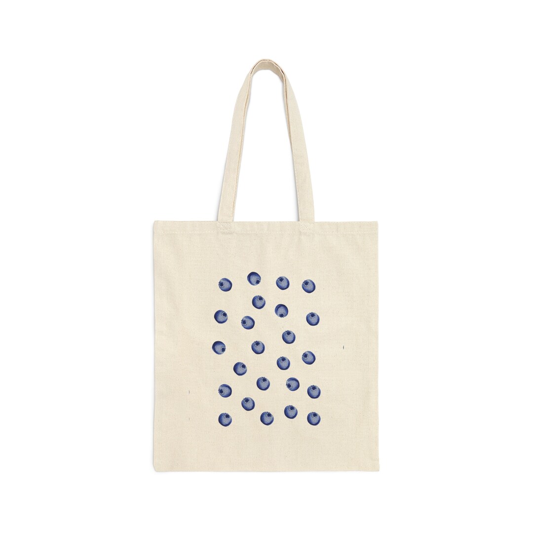 Blueberry Canvas Tote Bag, Blueberry Tote, Blueberry Print Farmers ...