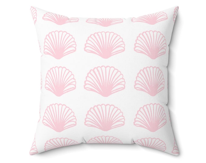 Pink Seashell Pillow, Shell Print Pillow, Pink Shell Pillow, Pink ...