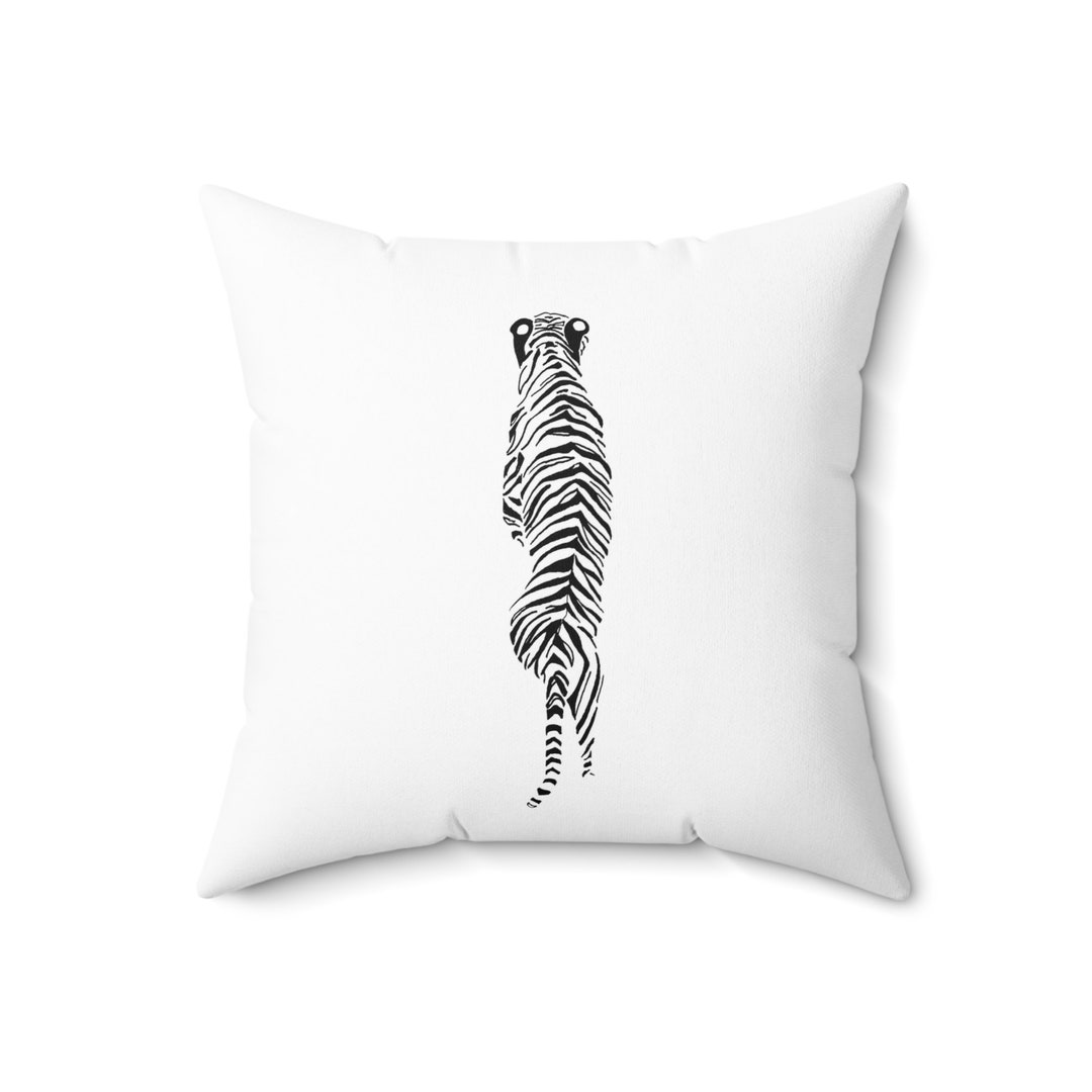 Black and White Tiger Accent Square Pillow, Tiger Print Pillow ...