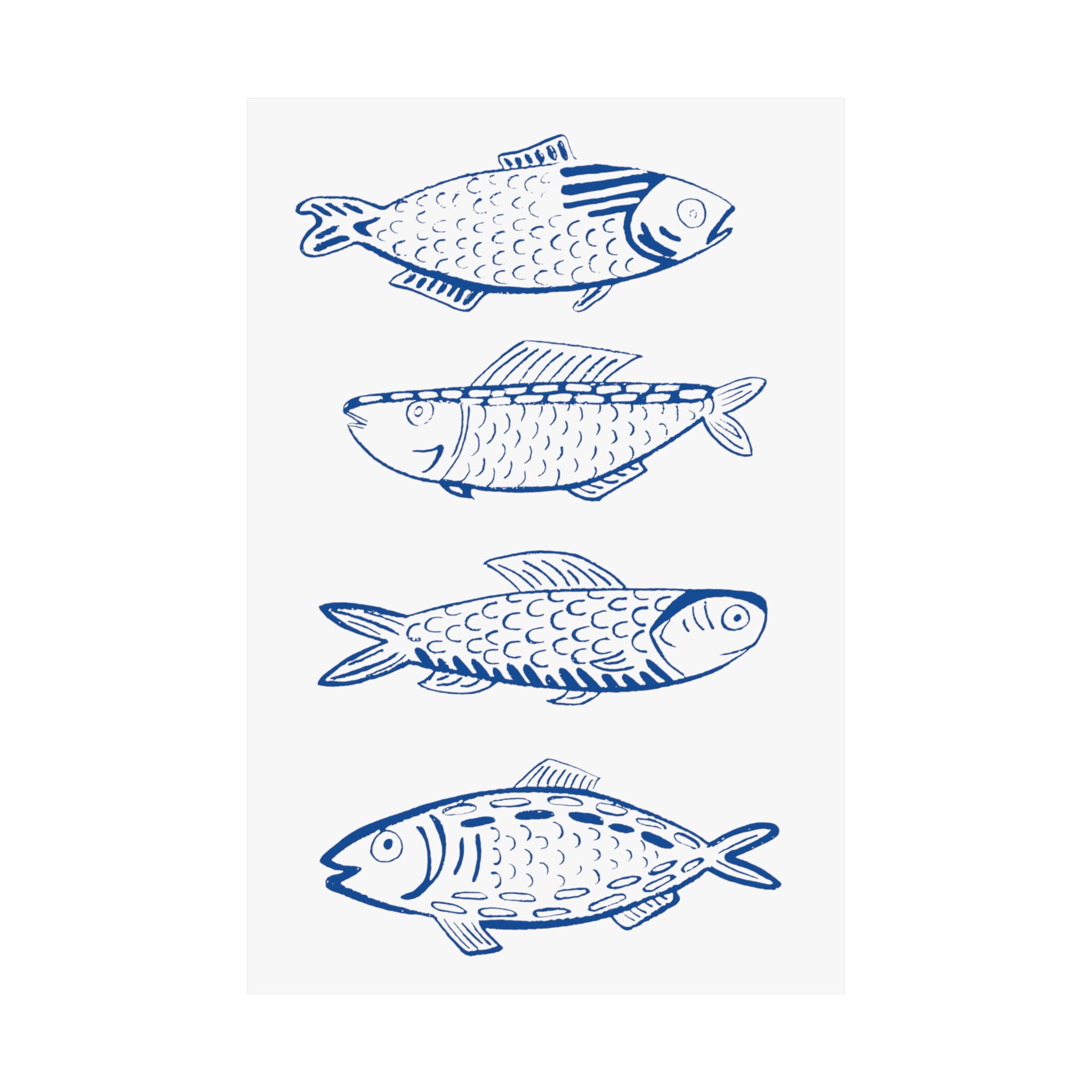 Fish Print Art, Fish Wall Art, Blue Fish Original Print Decor, Coastal ...