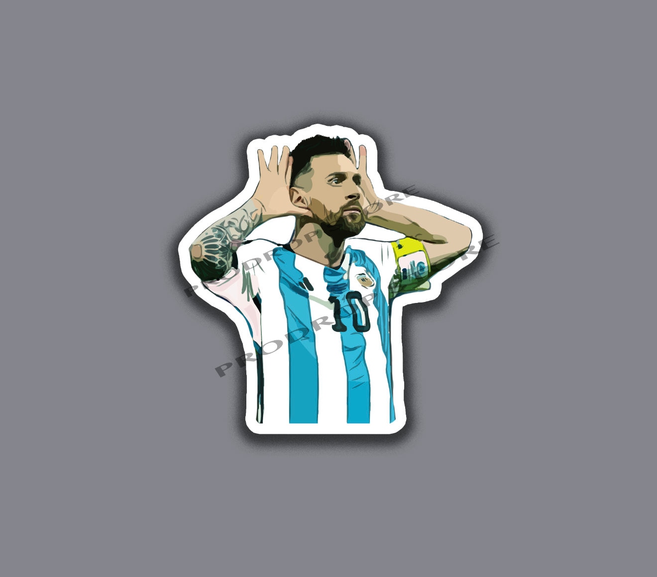 Argentina #3 Lionel Messi 10 Trophy World Cup Qatar 2022 Decal Sticker ...