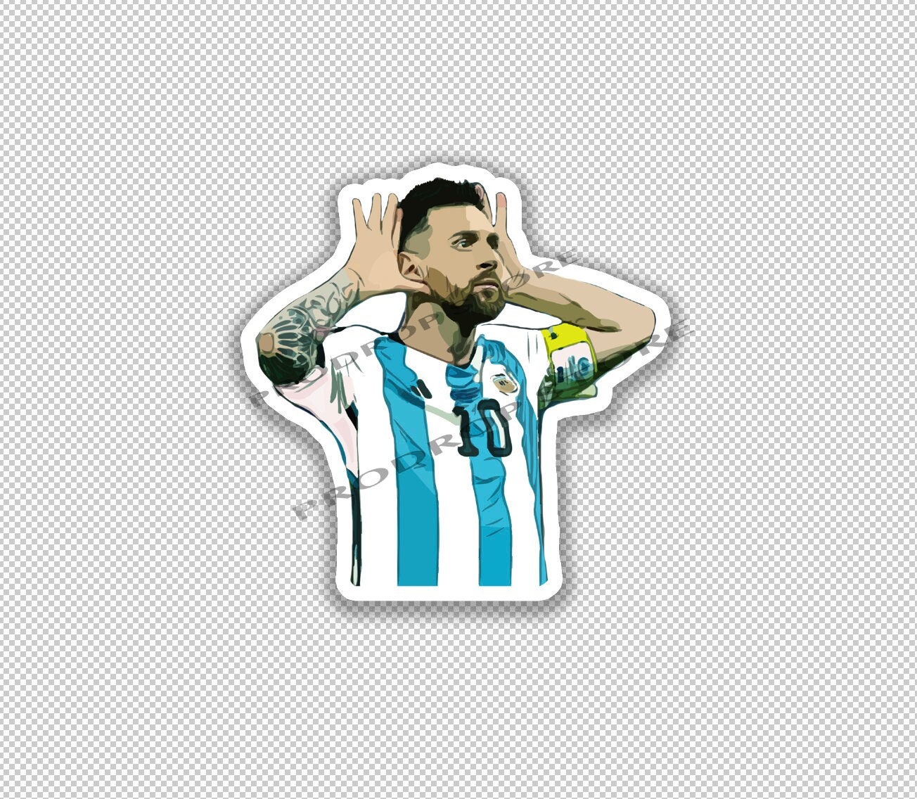 Argentina #3 Lionel Messi 10 Trophy World Cup Qatar 2022 Decal Sticker ...