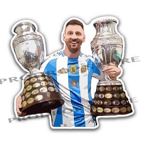 Argentina Lionel Messi 10 Trophy Bi Campeon Copa America 2024 Decal ...