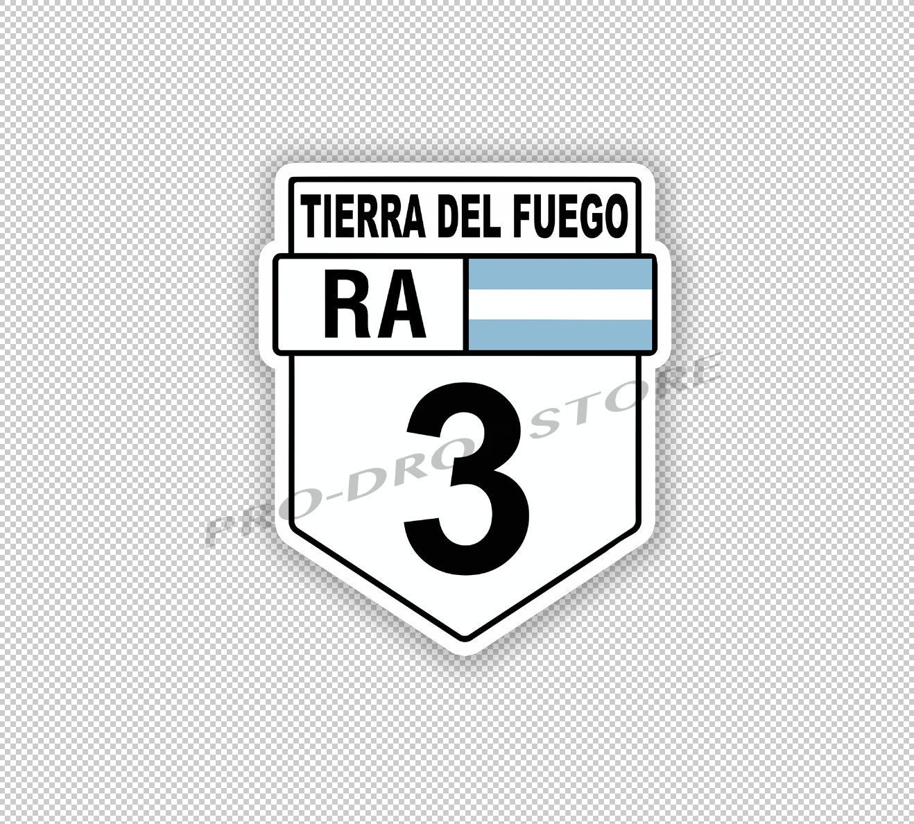Argentina Ruta 3 Car Decal Sticker Tierra Del Fuego Highway 3” Route 3 ...