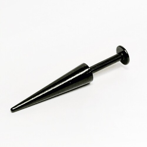 Long Black Spike Labret Piercing TITANIUM Lip Barbell - Etsy