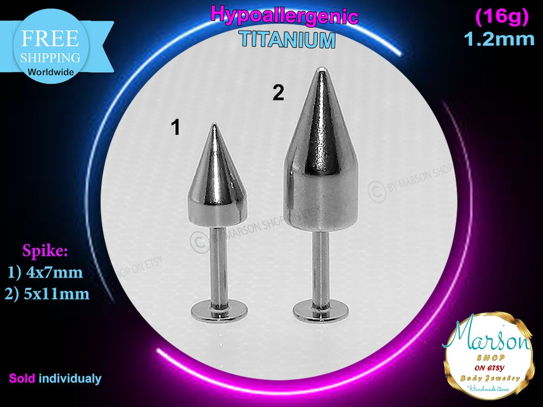 Extreme Long Spikes TITANIUM Labret, Cheek, Piercing, Medusa, Monroe ...